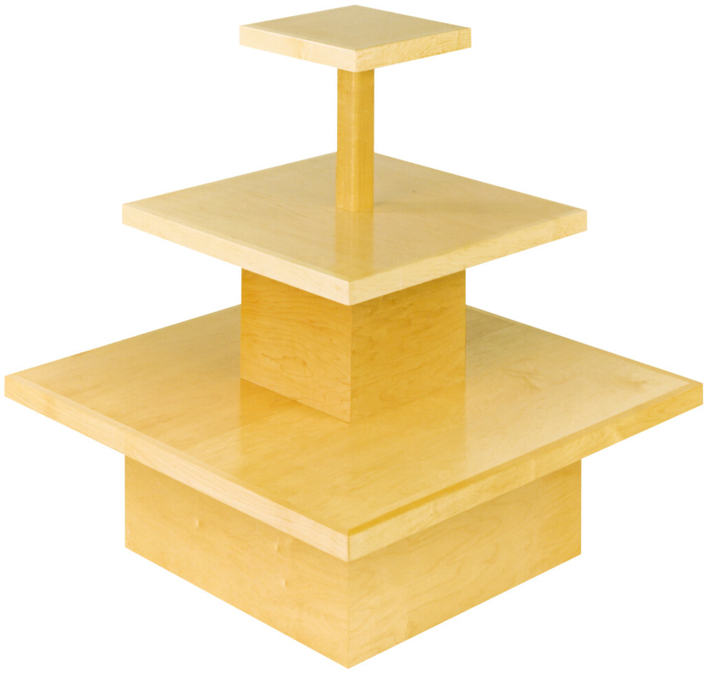 McGowen Displays, Inc | Oak Tri Level Table